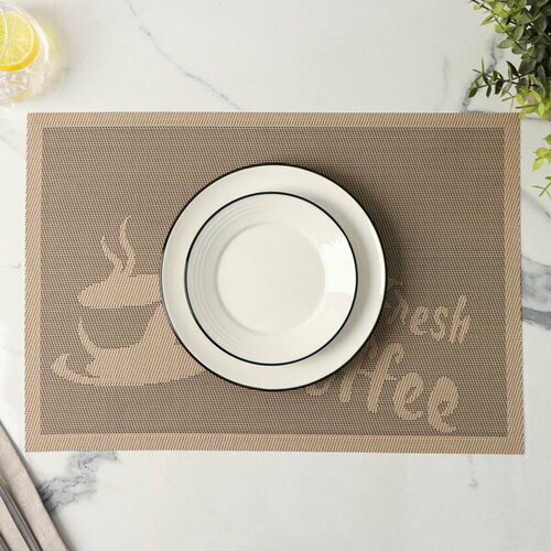 Салфетка сервировочная на стол Fresh coffee, 45x30 см, цвет кофейный, 12 шт.