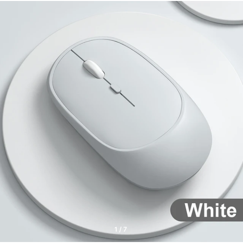 Беспроводная перезаряжаемая игровая мышь с двумя режимами/ Белая