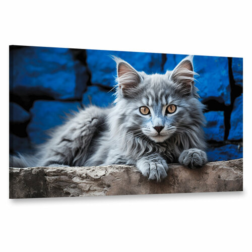 Интерьерная картина 100х60 "Магия синих котов"