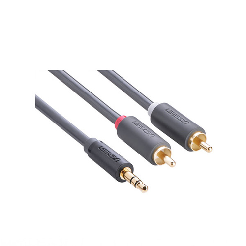 Аудиокабель UGREEN AV102 (10510) 3.5mm Male to 2 RCA Male Audio Cable. Длина: 2м. Цвет: серый
