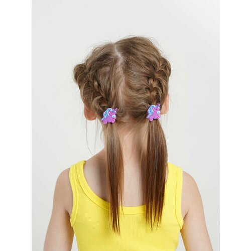 Резинки для волос для девочек с фигуркой единорожка, Цвет Фиолетовый