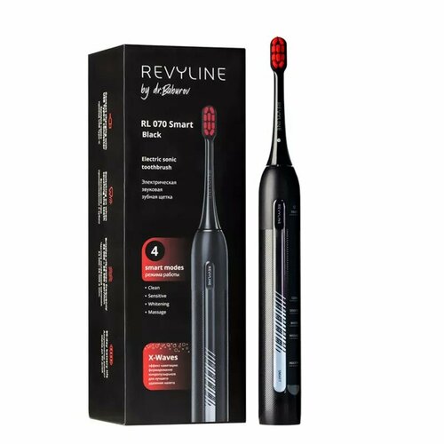 Электрическая звуковая зубная щетка Revyline RL 070 Black by Dr. Baburov, черная
