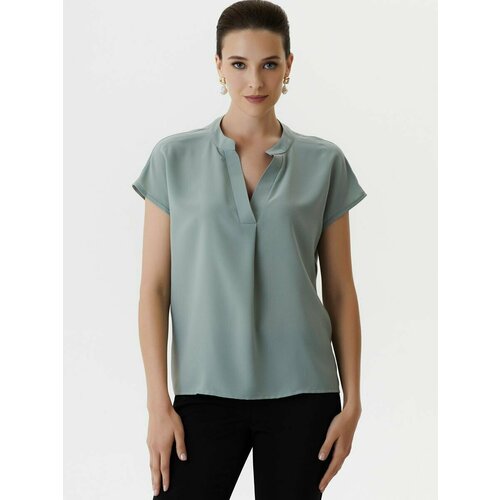 Блуза  Арт-Деко, размер 52, зеленый