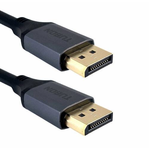 Кабель TUBON DisplayPort - DisplayPort 2.1 16К/30HZ, 8K/60Hz, 4k/240Hz, HDR, ПВХ OD6.0 DD04 1м