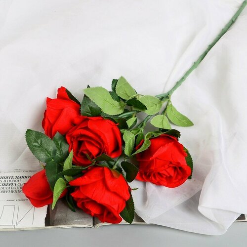 Poetry in flowers Цветы искусственные "Роза Триза" d-7 см 50 см, красный