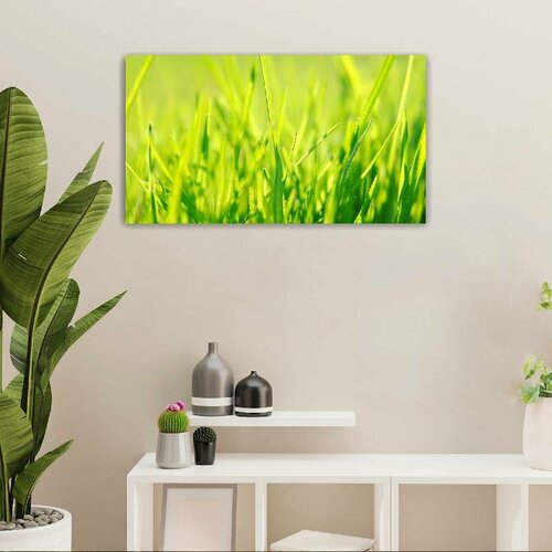 Картина на холсте 60x110 LinxOne "Трава, весна, зеленый" интерьерная для дома / на стену / на кухню / с подрамником