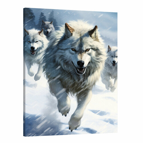 Интерьерная картина 50х70 "Волчий бег"