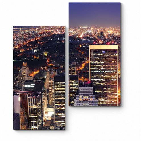 Модульная картина Огни ночного Нью-Йорка 80x100