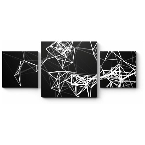 Модульная картина Сияющие линии на черном 160x69