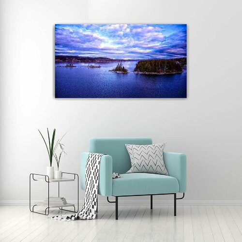 Картина на холсте 60x110 LinxOne "Высокий берег Швеция Крамфорс" интерьерная для дома / на стену / на кухню / с подрамником
