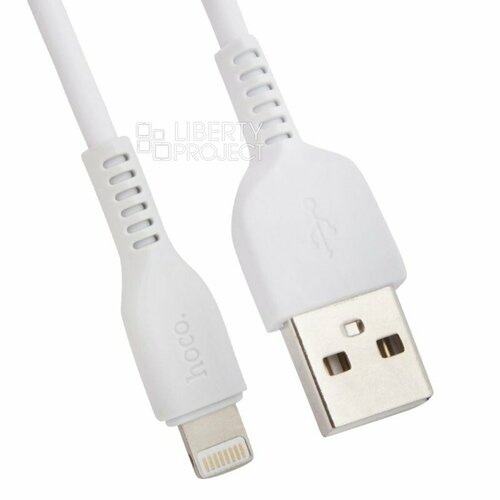 USB кабель HOCO X13 Easy Lightning 8-pin, 2.4А, 1м, TPE (белый)