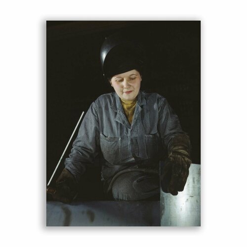 Постер, плакат на бумаге / Ретро фотографии американских рабочих - Сварщик / Размер 30 x 40 см