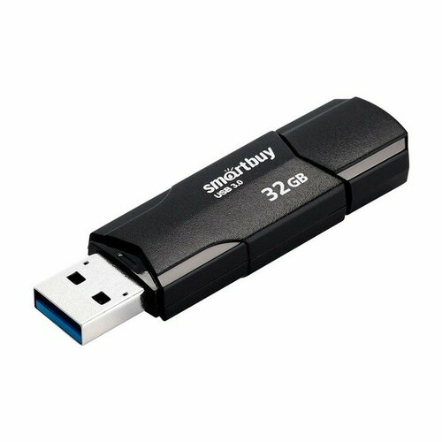 Флешка Smartbuy 32GBCLU-K3, 32 Гб, USB3.0, чт до 175 Мб/с, зап до 25 Мб/с, черная