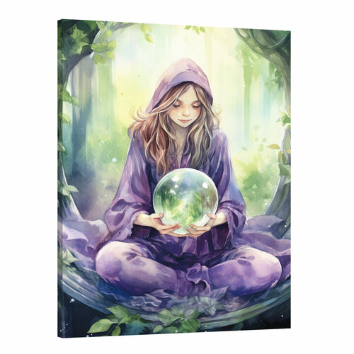 Интерьерная картина 50х70 "Ведьма с кристальным шаром"