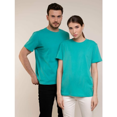 Футболка Uzcotton футболка мужская UZCOTTON однотонная базовая хлопковая, размер 42-44\XS, зеленый, бирюзовый, голубой