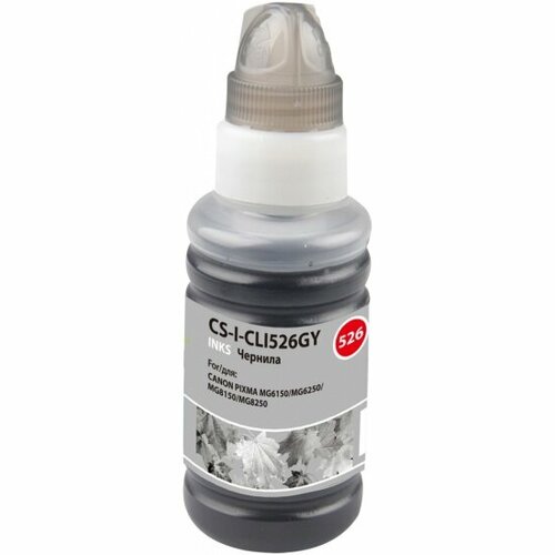 Чернила Cactus CS-CLI-526GY серый100мл для CANON PIXMA iP4850/MG5250/MG5150/iX6550