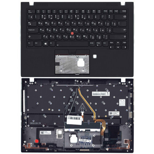 Клавиатура для Lenovo 5M10V25554 черная с черным топкейсом ver.2