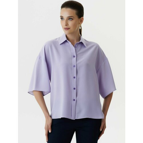 Блуза  Арт-Деко, размер 52, фиолетовый