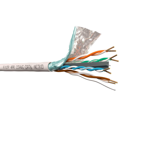 Кабель витая пара FTP4, cat.6, 23AWG, чистая медь, моножильный, экранированный, проходит Fluke Test, 70 метров