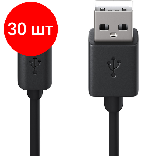 Комплект 30 штук, Кабель USB 2.0 - USB Type-C, М/М, 2 м, Red Line, чер, УТ000017102