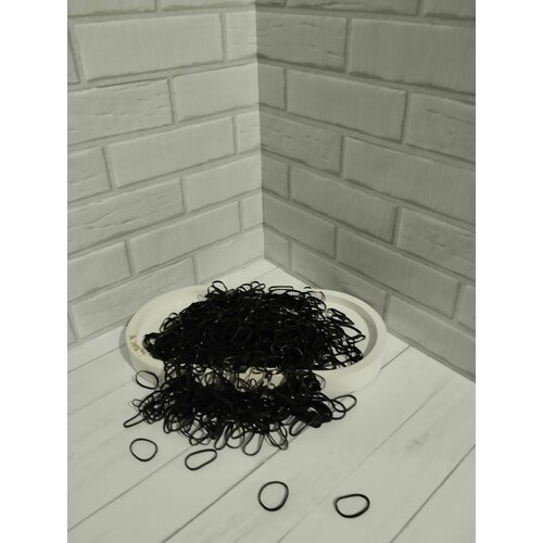 Резинки для волос силиконовые черные, прозрачные, разноцветные 600+- шт.