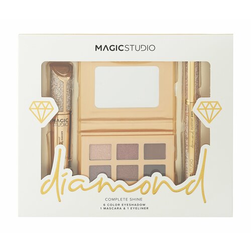 MAGIC STUDIO Набор для макияжа глаз Diamond Complete Shine (Палетка теней 4,8 г + Тушь 12 мл + Подводка 0,8 мл)