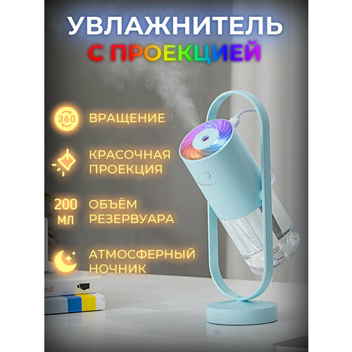 Увлажнитель-ароматизатор воздуха ночник светильник, голубой