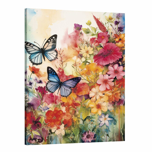 Интерьерная картина 50х70 "Бабочки в саду"