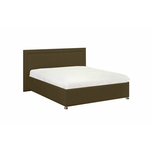 Двуспальная кровать Нью-Йорк 160x200 с подъемным механизмом и с коробом для белья велюр коричневый ножки 13 см хром