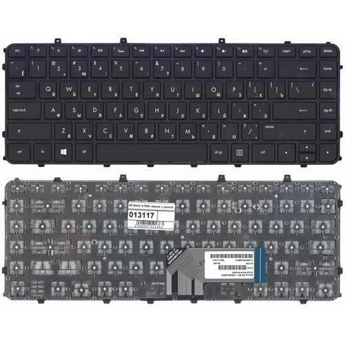 Клавиатура для ноутбука HP V135002BS1 черная с черной рамкой