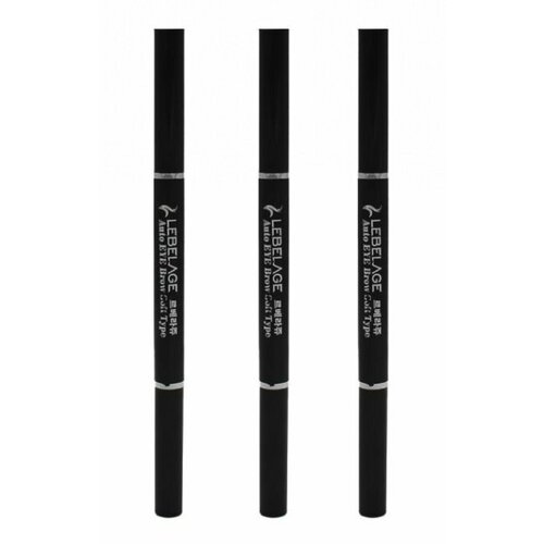 Lebelage Карандаш для бровей автоматический Auto Eye Brow Soft Type, Brown, 3 шт