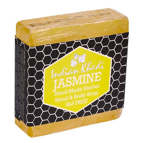 Мыло Жасмин ручной работы без SLS Кхади Jasmine Hand Made Herbel Soap SLS Free Indian Khadi 100 гр.