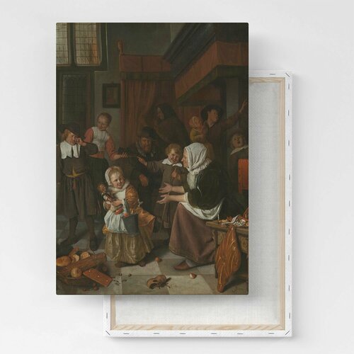 Картина на холсте, репродукция / Ян Стен - The Feast of St / Размер 80 x 106 см