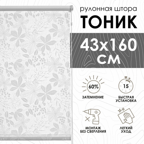 Рулонные шторы Тоник, белый, 43х160 см
