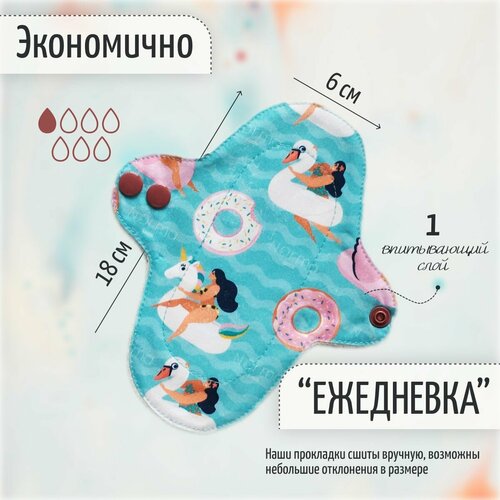 Прокладки ежедневные Norma Pads женские многоразовые, набор 4 шт. Ежедневки Пончики