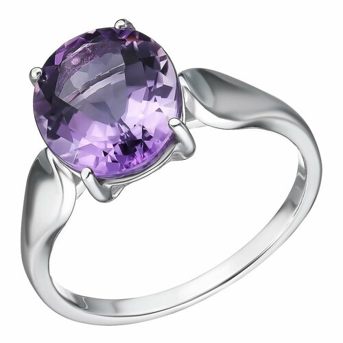 Перстень UVI Ювелирочка Серебряное кольцо 925 пробы с Аметистом, серебро, 925 проба, родирование, аметист, размер 18, фиолетовый, серебряный