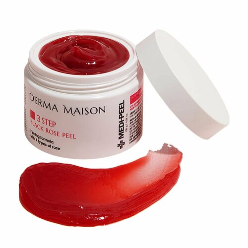 Липосомальная кислотная термо-маска с эффектом лифтинга Medi Peel 3 Derma Maison 3 Step Black Rose Peel, 130g