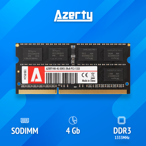 Оперативная память Azerty SODIMM DDR3 4Gb 1333 MHz