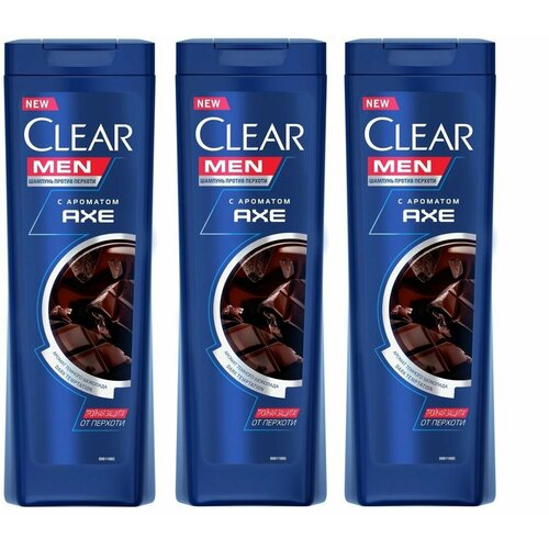 Clear Шампунь Men 3 аромат Дарк Темптейшн, 380 мл, 3 уп