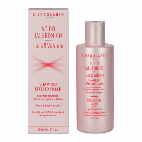 L'ERBOLARIO Шампунь для всех типов волос с гиалуроновой кислотой Hyaluronic Acid Light & Volume Filler Effect Shampoo 200мл