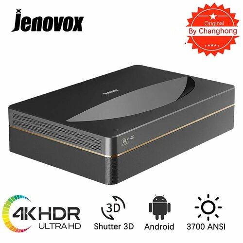 Jenovox B7U Pro Домашний кинотеатр 4K 3700 ANSI 3D Android Умный домашний кинотеатр Короткофокусный телевизор Beamer с проектором HDR MEMC