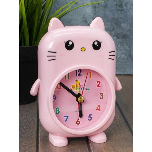 Часы настольные с будильником Smart cat pink