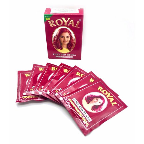 Хна Royal "Ruby Red - Рубиново-красная" (7 пакетиков в упаковке) Индия