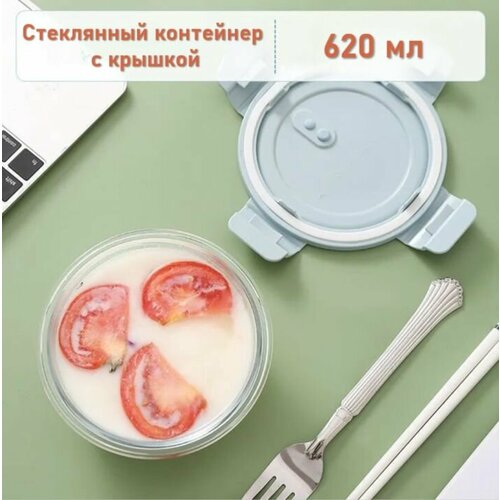 Контейнер пищевой круглый с защелками, 620 мл