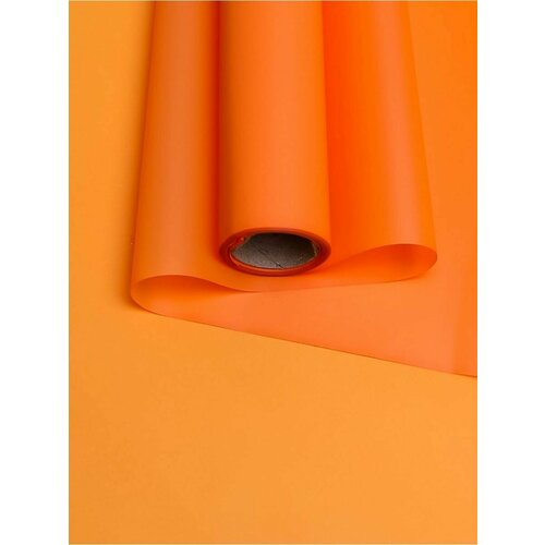 Бумага упаковочная матовая 55мкм 58см х 10м Romantic оранжевый яркий