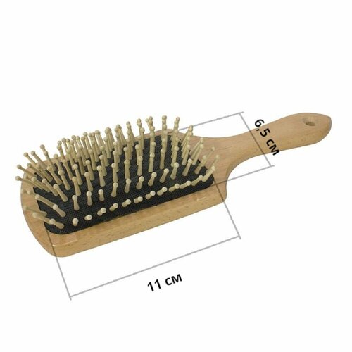 Массажная деревянная щетка для волос с деревянными зубцами