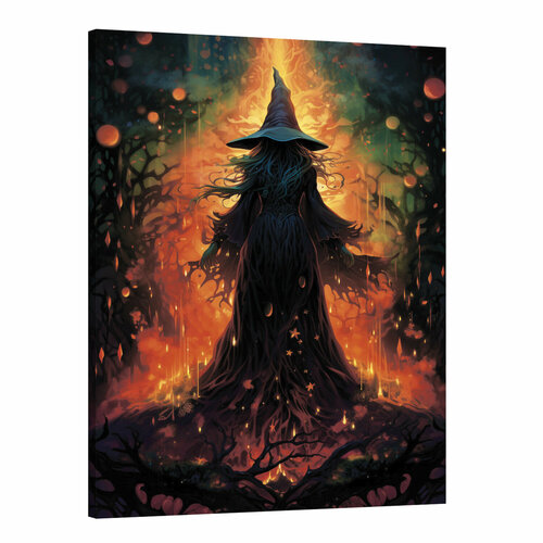 Интерьерная картина 50х70 "Ведьма в магическом лесу"