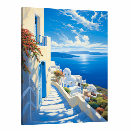 Интерьерная картина 50х70 "Греция: море и небо"