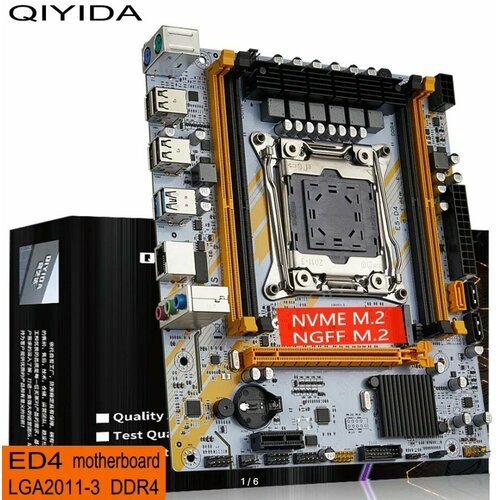 Материнская плата 2011-3 QIYIDA X99 ED4 + 16GB (2*8) DDR4 3200Mhz Killsre (Black) + Intel Xeon E5-2630V3