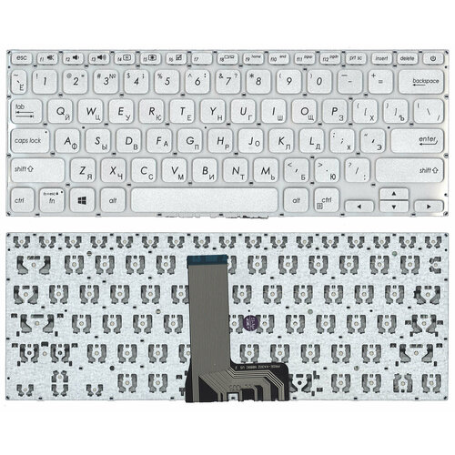 Клавиатура (keyboard) для ноутбука Asus X412DA, серебристая